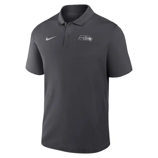 Nike Seattle Seahawks Fractal Logo Victory Dri-fit Nfl Polo - Grey