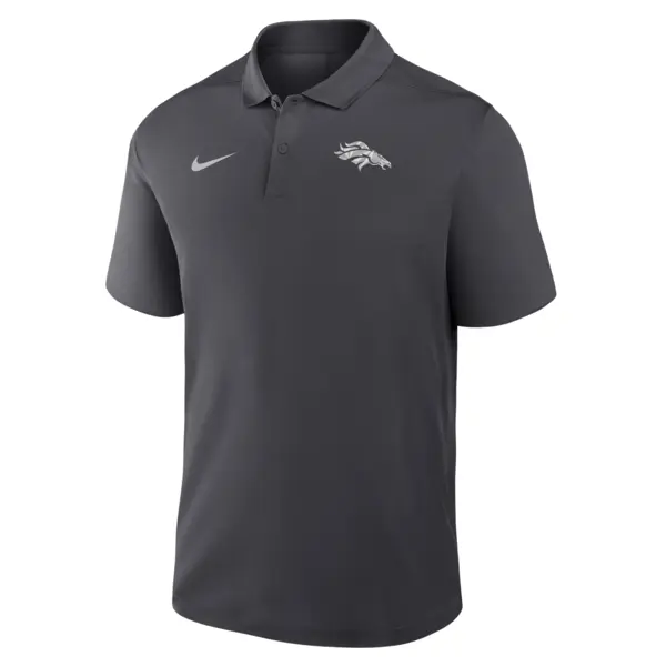 Nike Denver Broncos Fractal Logo Victory Dri-fit Nfl Polo - Grey