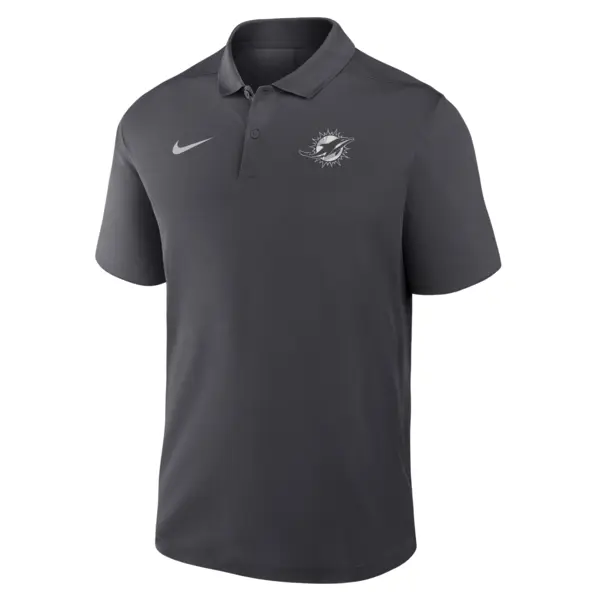 Nike Miami Dolphins Fractal Logo Victory Dri-fit Nfl Polo - Grey