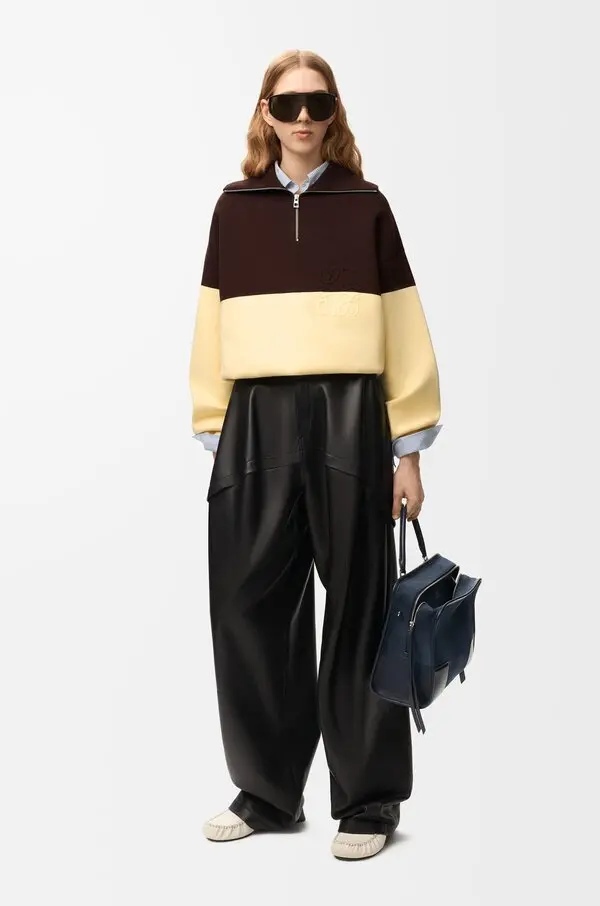 Loewe Sweater In Cotton - Brown/yellow