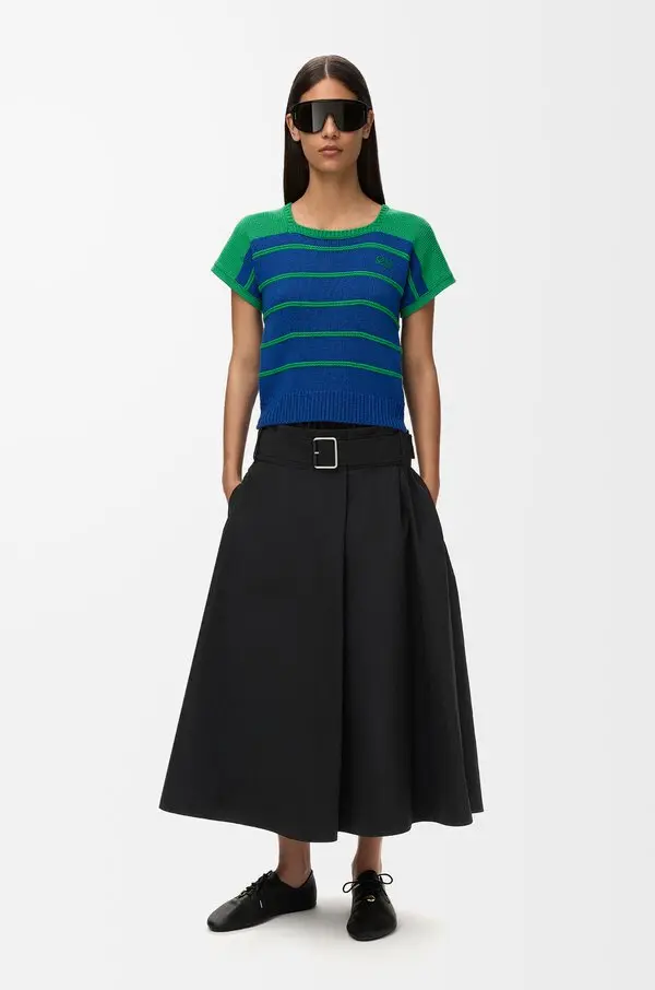 Loewe Skirt In Technical Cotton Shell - Black