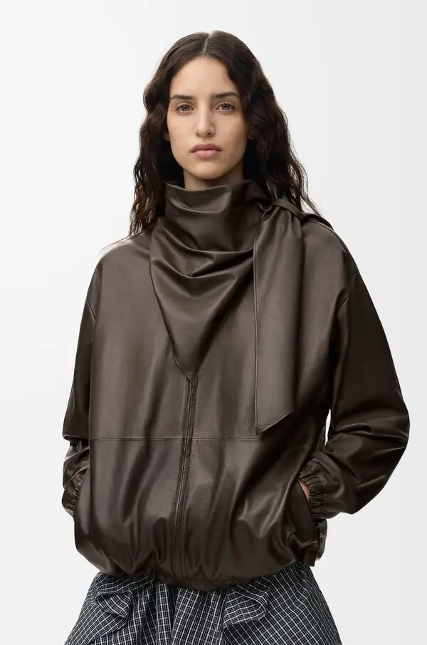 Loewe Scarf Jacket In Nappa Leather Skin
