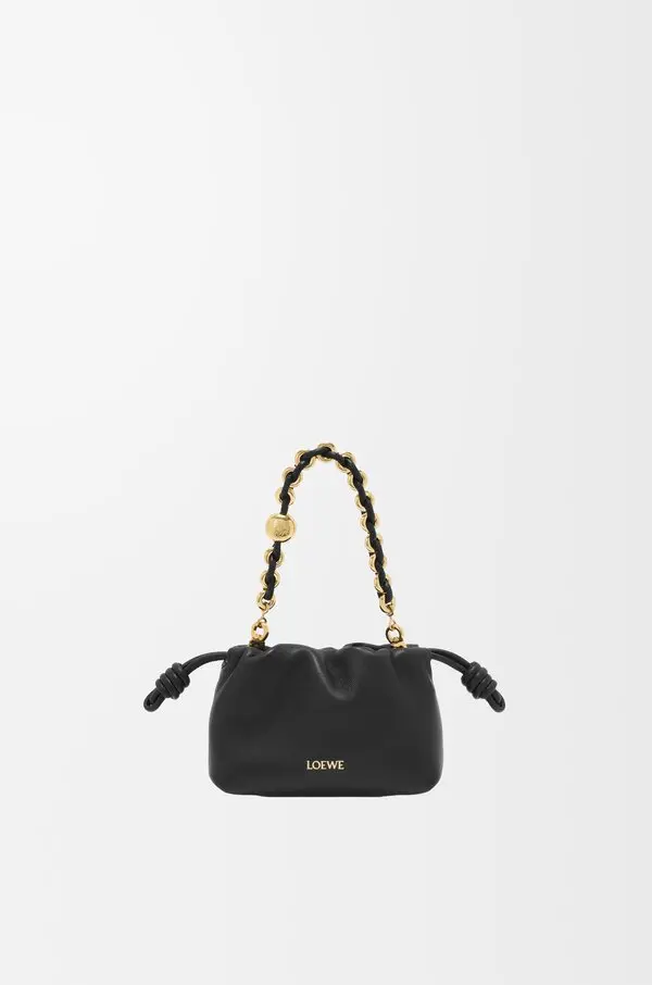 Loewe Nano Flamenco Purse In Mellow Nappa Lambskin - Black
