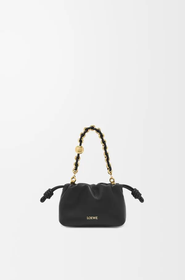 Loewe Nano Flamenco Purse In Mellow Nappa Lambskin - Black