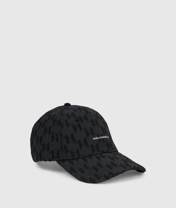 Karl Lagerfeld K/monogram Jacquard Baseball Cap - Black