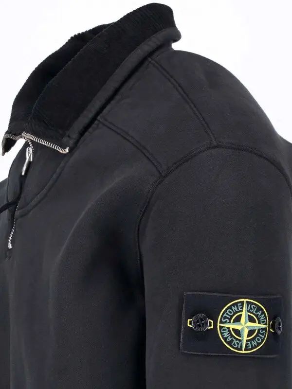 Stone Island Zip Hoodie - Black