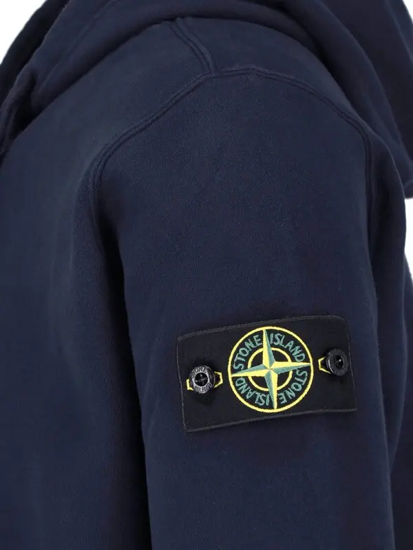 Stone Island Zip Hoodie "compass - Blue