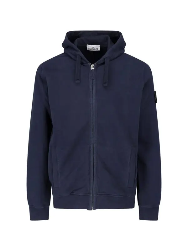 Stone Island Zip Hoodie "compass - Blue
