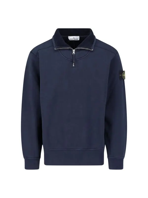 Stone Island Zip Hoodie - Blue