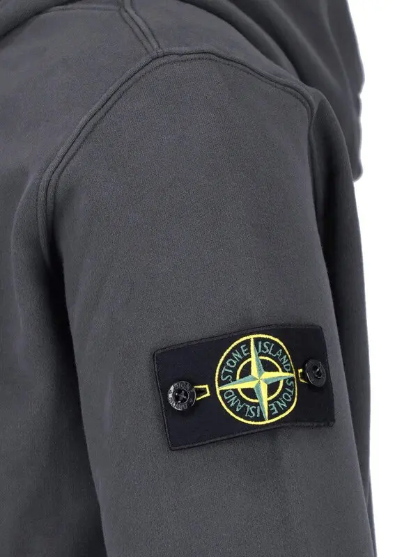 Stone Island Zip Hoodie "compass - Gray