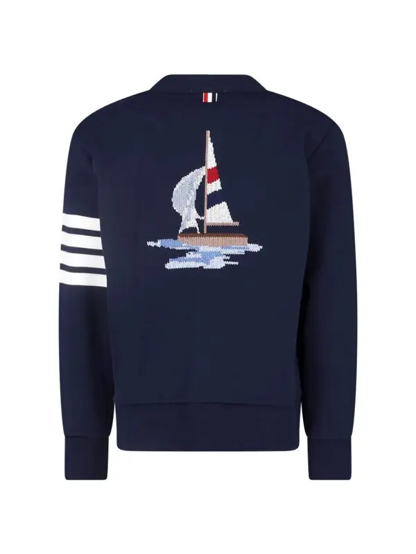 Thom Browne Cardigan "4-bar Boat