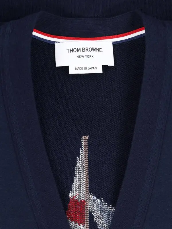 Thom Browne Cardigan "4-bar Boat