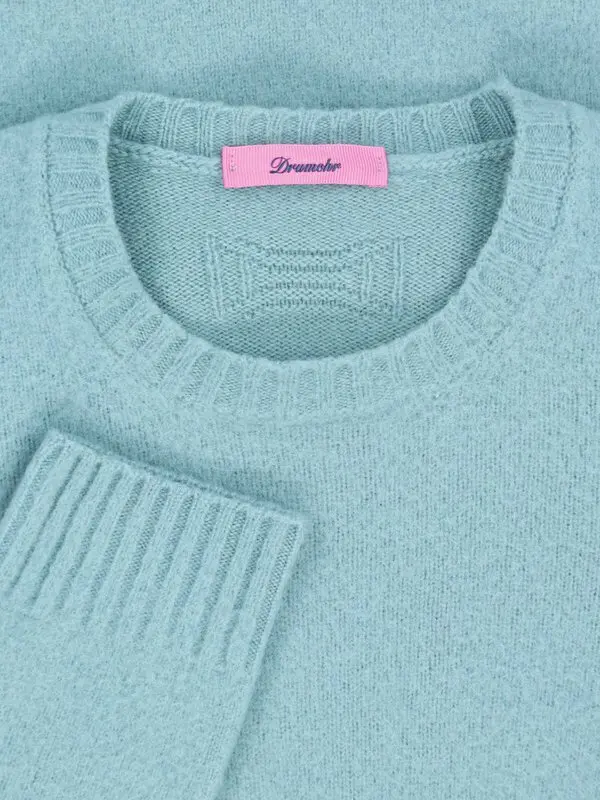 DRUMOHR Lambswool Crew Neck Sweater - Light Blue