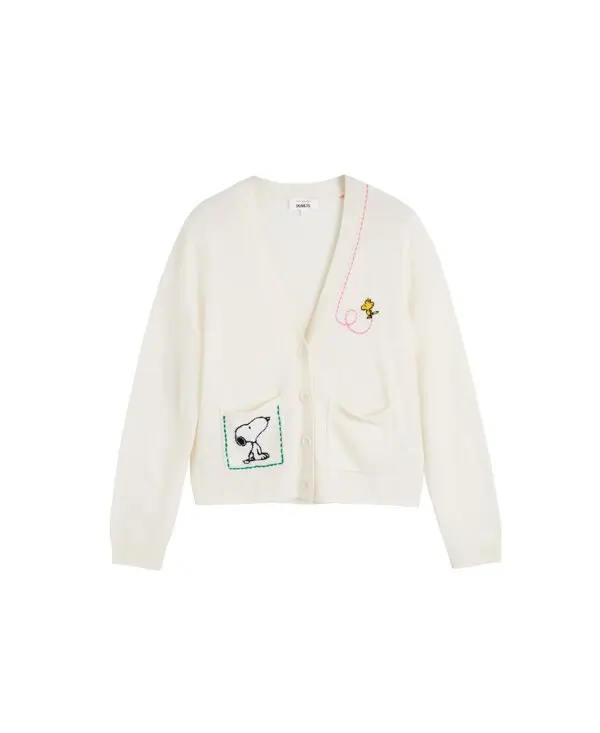 Chinti & Parker Wool-cashmere Snoopy Pocket Cardigan - Cream
