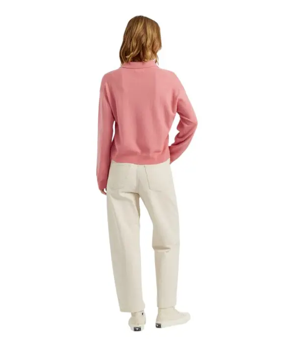 Chinti & Parker Wool-cashmere Snoopy Polo Sweater - Salmon