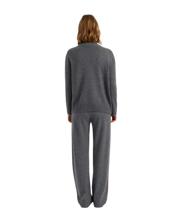 Chinti & Parker Wool-cashmere Snoopy Embroidered Cardigan - Grey