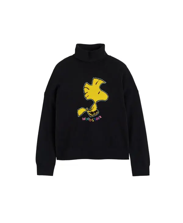 Chinti & Parker Wool-cashmere Woodstock Roll Neck Sweater - Black