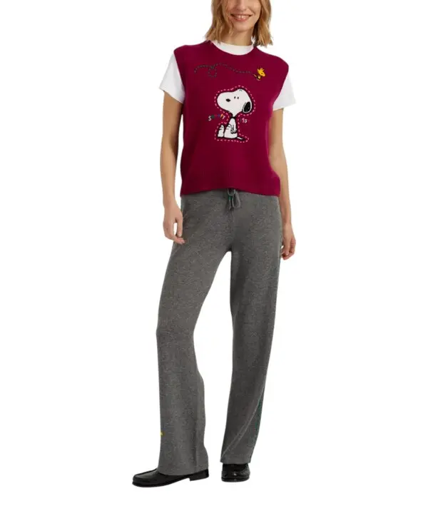 Chinti & Parker Wool-cashmere Snoopy Tank - Cherry