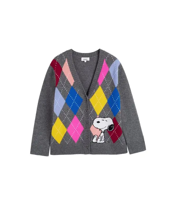 Chinti & Parker Wool-cashmere Snoopy Argyle Cardigan