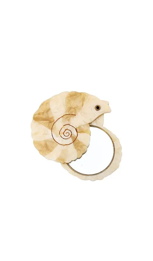 SOLAR ECLIPSE Hand-painted Spiral Shell Compact Mirror
