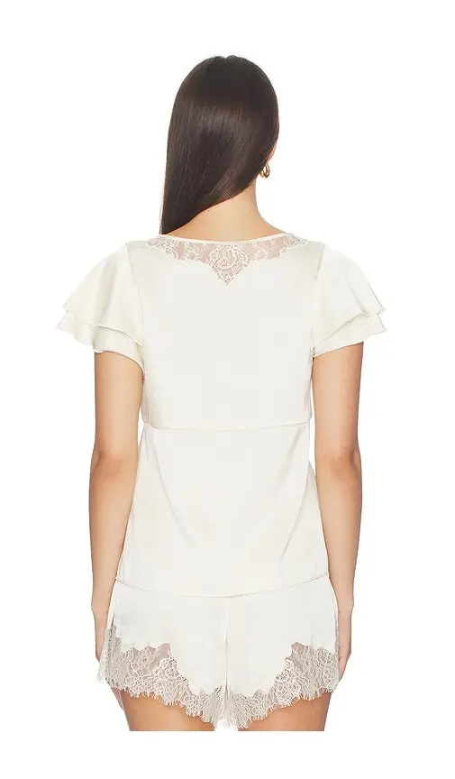 Citizens Of Humanity Lola Flutter Lace Sleeve Top - Cream