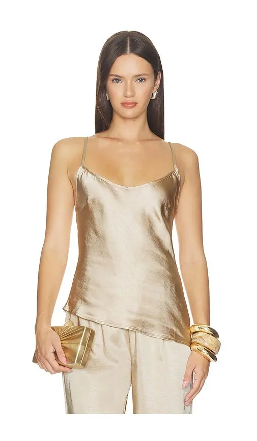 SNDYS. Molly Metallic Top - Bronze