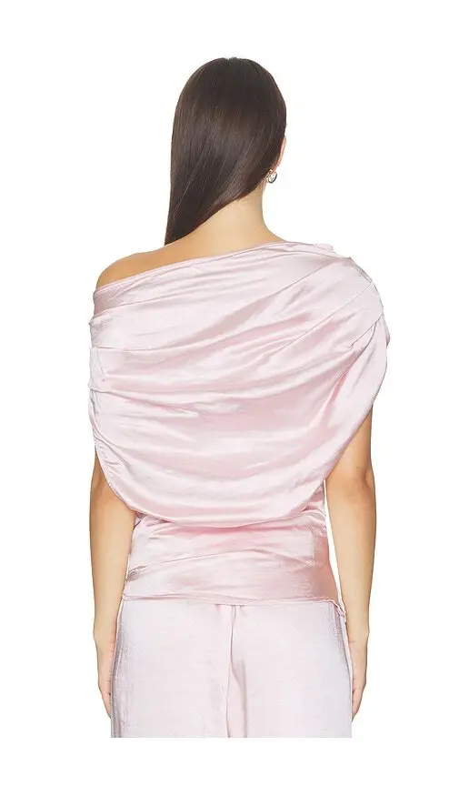SNDYS. Asymmetric Draped Top - Blush