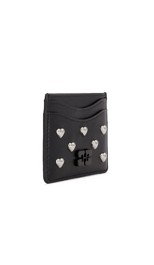 GANNI Bou Card Holder Hearts Studs
