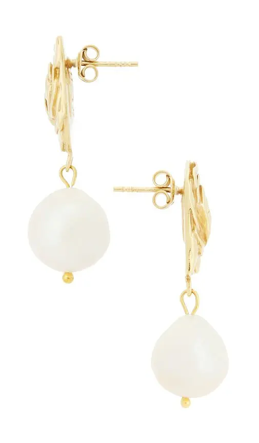 Magda Butrym Floral Pearl Drop Earrings