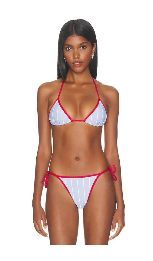 WeWoreWhat Triangle Bikini Top In Blue