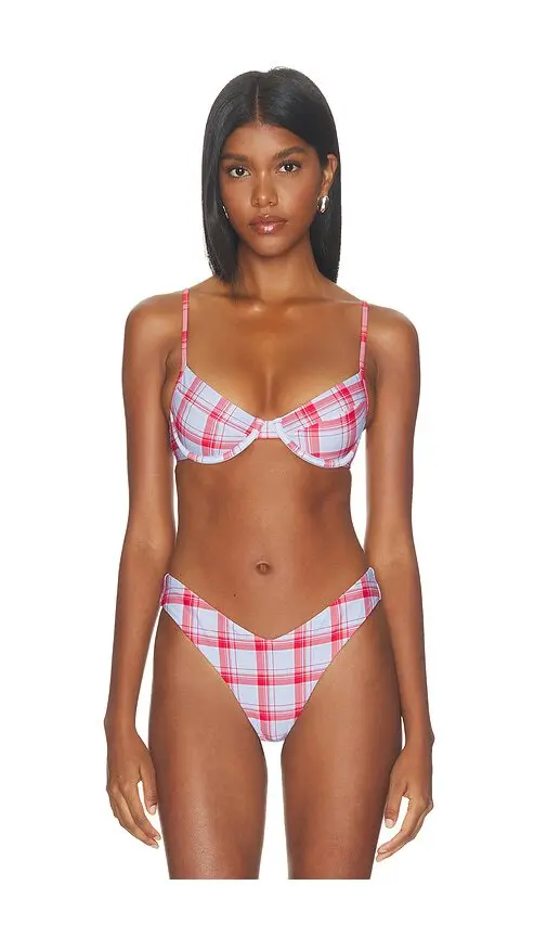 WeWoreWhat Full Coverage Underwire Bikini Top In Blue
