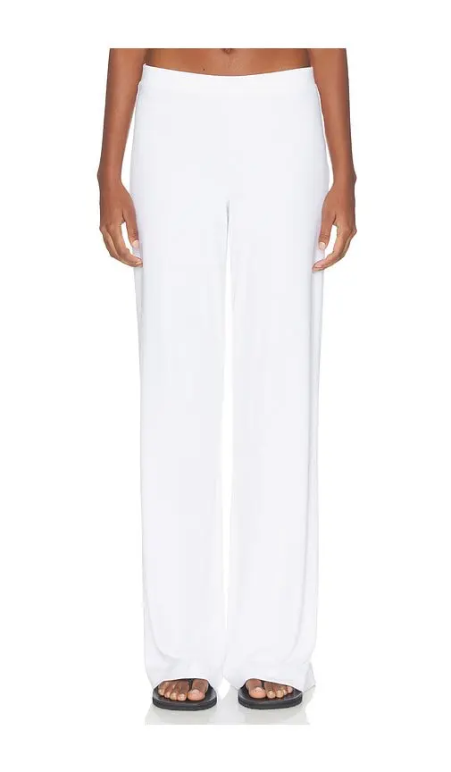 Eterne Butter Rib Easy Lounge Pant - White