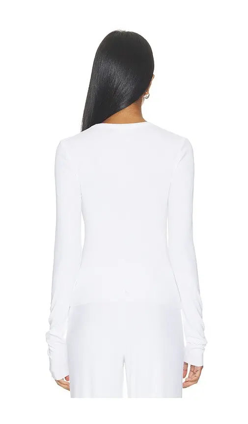 Eterne Butter Rib Long Sleeve V-neck Top