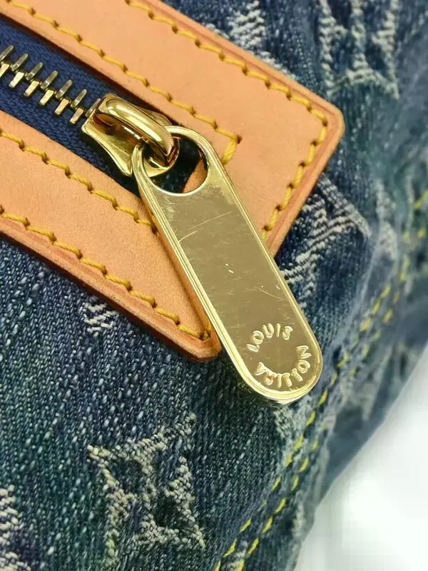 LOUIS VUITTON Monogram Denim Baggy Shoulder Bag - Blue