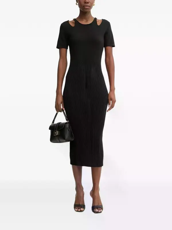 FRACOMINA Ribbed Cut-out Midi Dress With Chain Detail