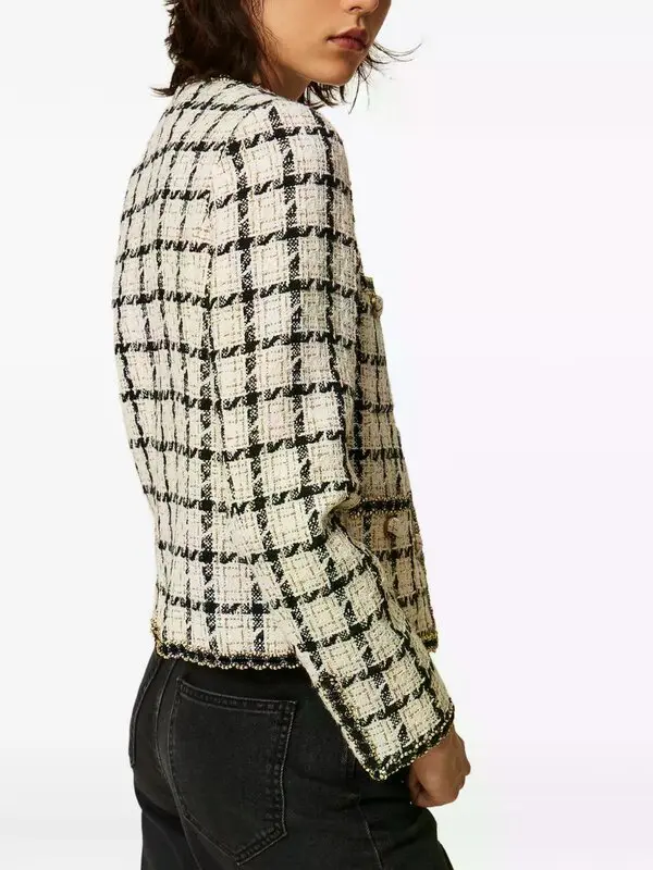 TWINSET Bouclé Jacket With Check Pattern