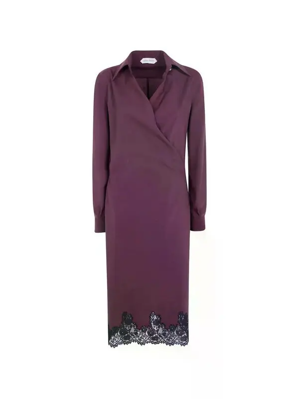 Alberta Ferretti Lace-trim Wrap Midi Dress