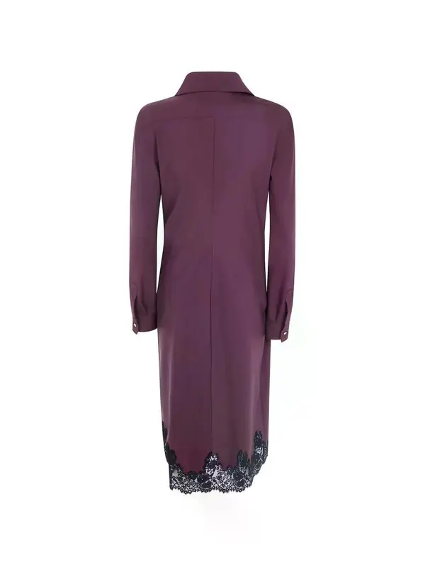 Alberta Ferretti Lace-trim Wrap Midi Dress