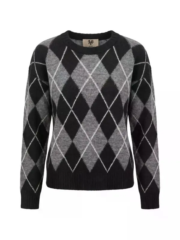 ANIYE BY Rebby Argyle Knit Sweater