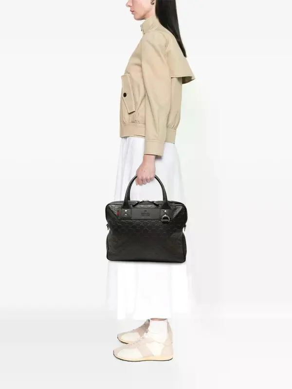 Gucci 2000-2015 Guccissima Web Business Bag - Black