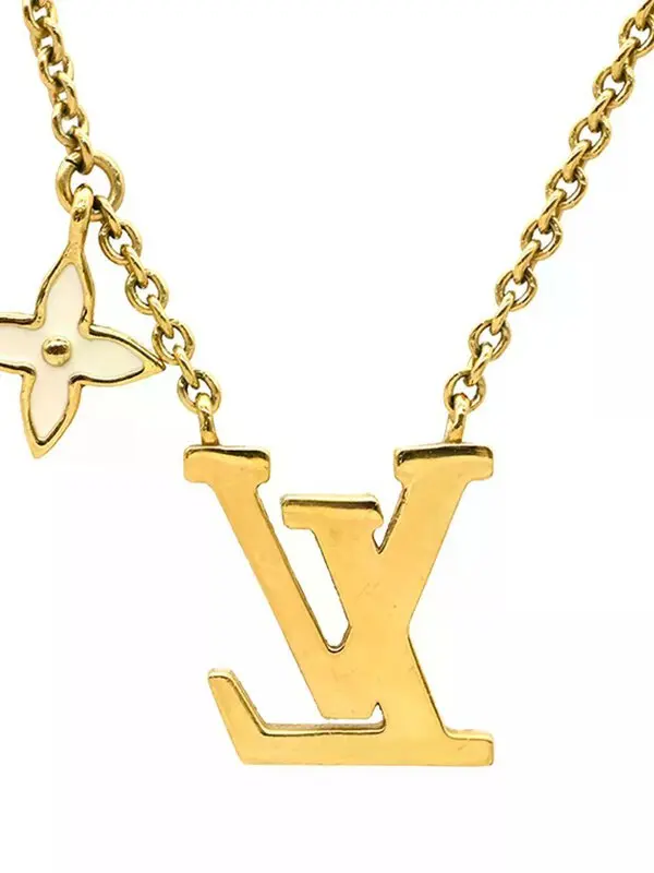LOUIS VUITTON 2025 Plated Iconic Enamel Pendant Necklace Costume Necklace - Gold