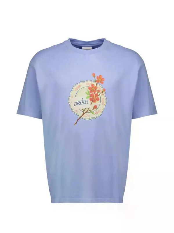 Drole De Monsieur Drôle Porcelaine-print T-shirt - Blue