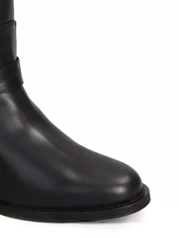 VIA ROMA 15 Buckle-strap Leather Boots