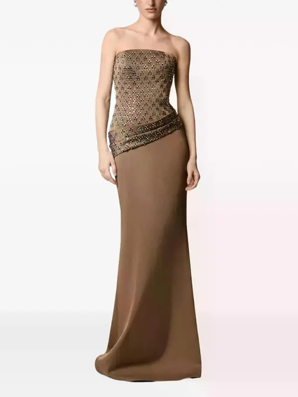 NAFSIKA SKOURTI Embellished Strapless Maxi Dress