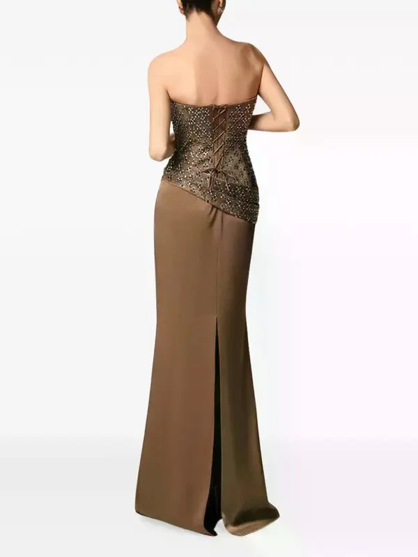 NAFSIKA SKOURTI Embellished Strapless Maxi Dress