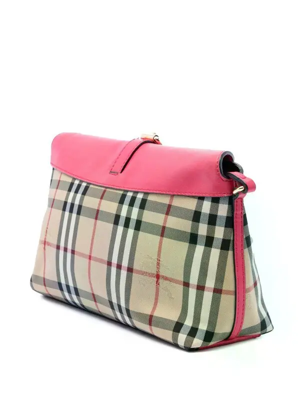 Burberry 2000-2017 Haymarket Check Canvas Leah Crossbody Bag - Pink