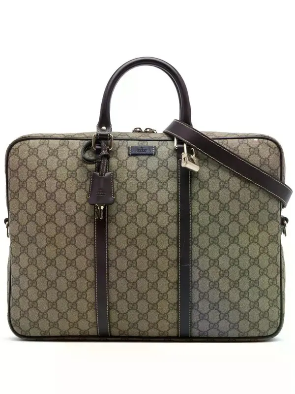 Gucci 2016-2026 Gg Supreme Business Bag - Neutrals