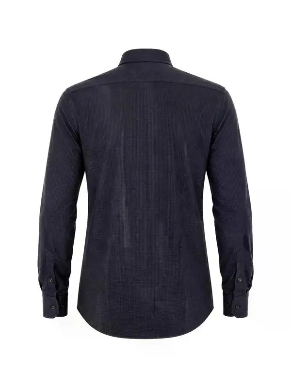 XACUS Micro-patterned Long-sleeve Shirt - Blue