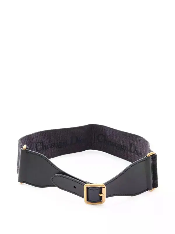 Dior Embroidered Canvas Belt - Black