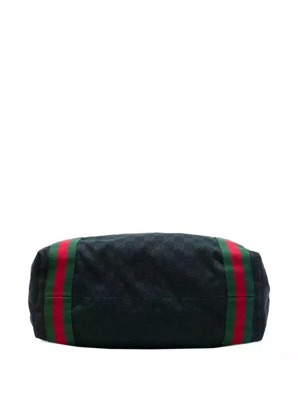 Gucci Gg Canvas Web Tote Bag - Black